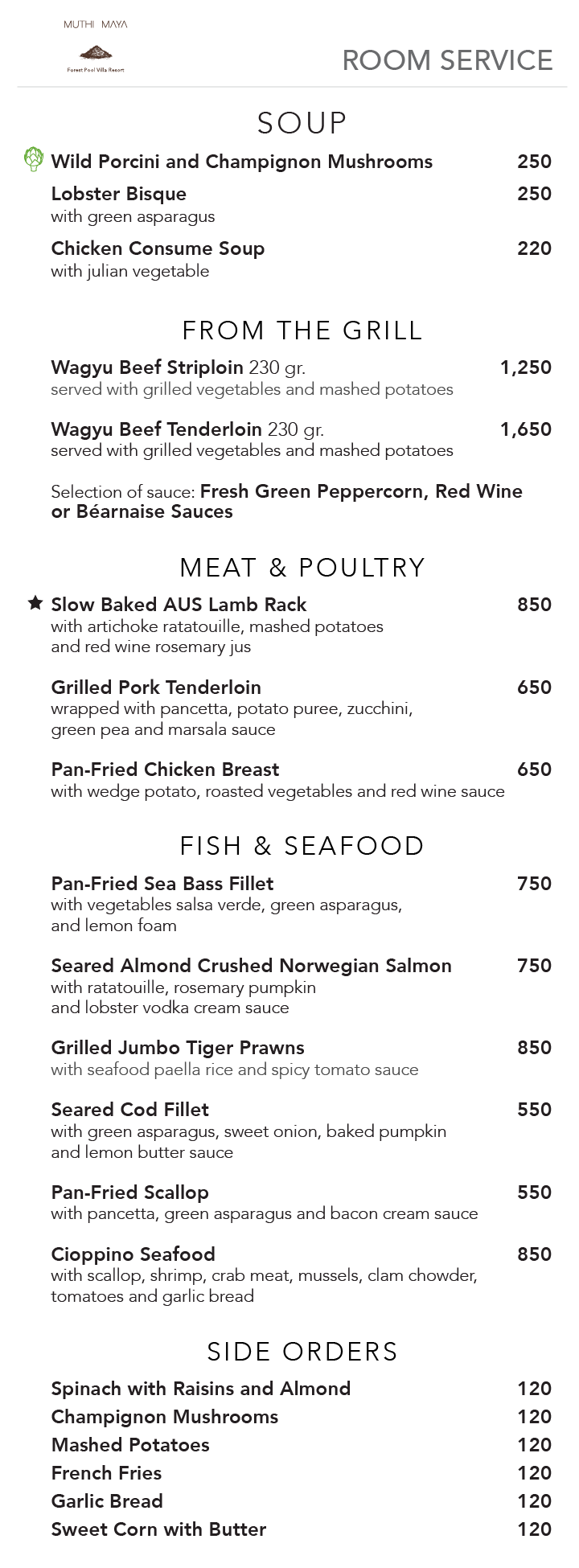 MYTH-RS5 – KIRIMAYA RESTUARANT MENU