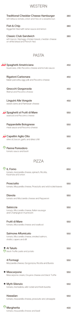 MYTH Restaurant Menu – KIRIMAYA RESTUARANT MENU